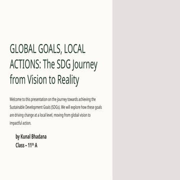 Integrating Sustainable Development Goals (SDGs) in School Education | PPTX