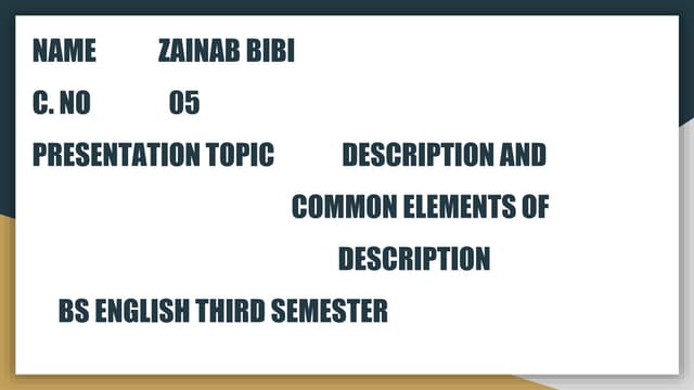 Describing Technical Object | PPTX