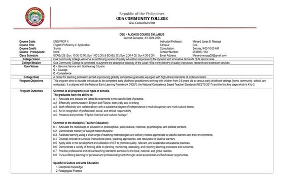 Purposive-Communication Subject in 1st year | PDF