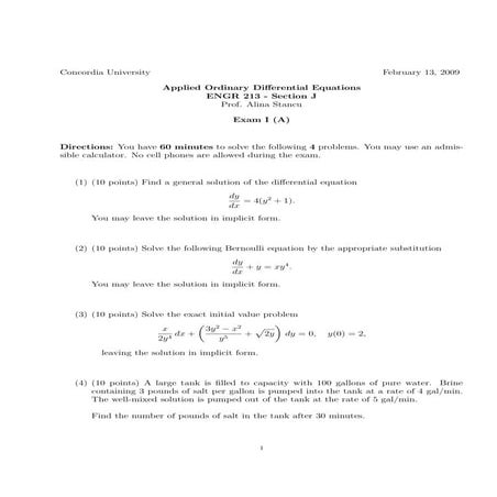 Engr 213 midterm 1a 2009 | PDF