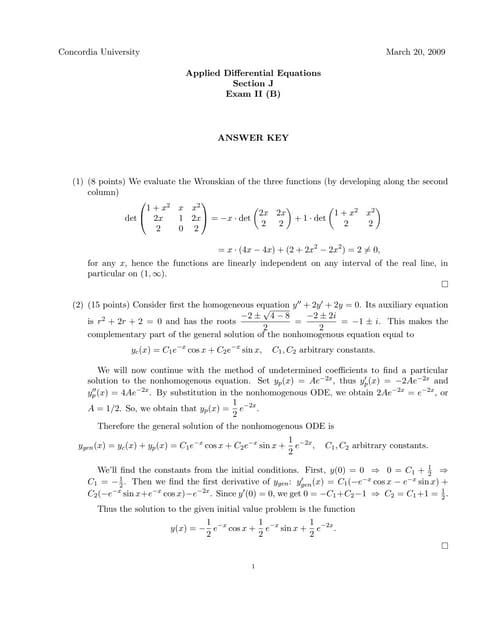 Answers to Problems for Advanced Engineering Mathematics, 7th Edition ...
