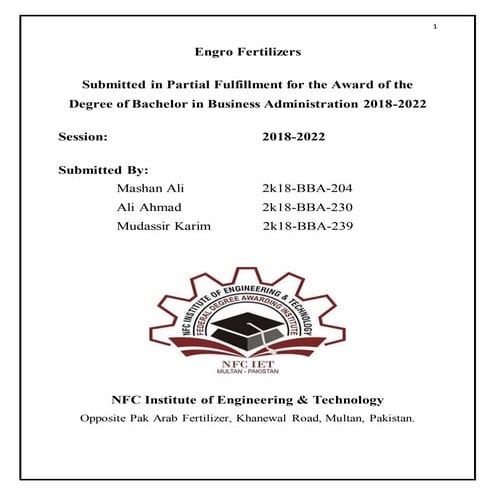Engro fertilizers | DOCX