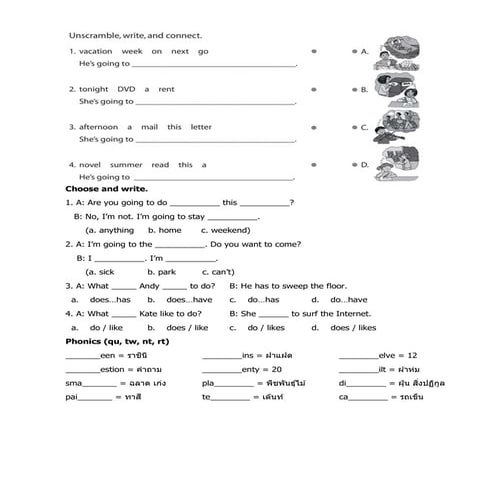 English Test for Grade4 - grammar, vocabulary | PDF