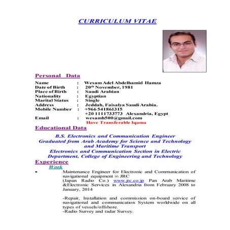 Eng wesam cv | PDF