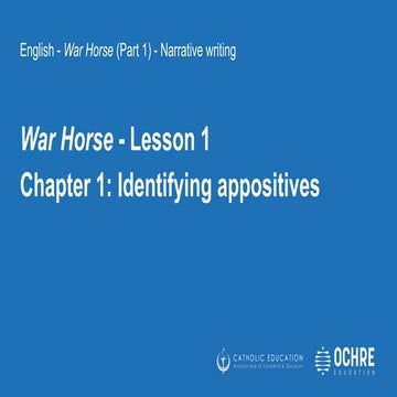 War Horse - Lesson 1 Chapter 1 - English | PPT