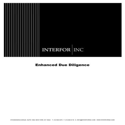 Enhanced Due Diligence | PDF
