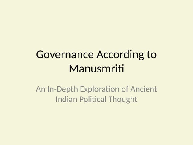 Shantiparva:Rajadharma(Mahabharata) | PPTX