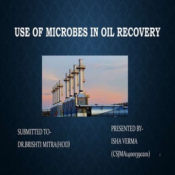 USE OF MICROBES IN OIL RECOV. | PPTX