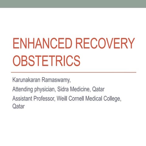 Enhanced recovery cesarean section- | PPT