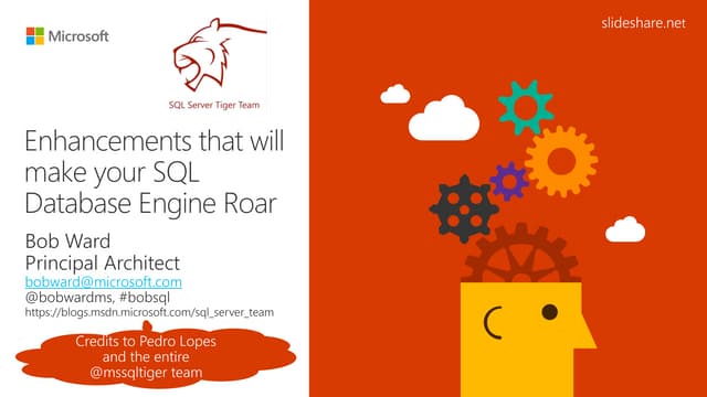 Enhancements That Will Make Your Sql Database Roar Sp1 Edition Sql Bits 2017 Ppt 3096