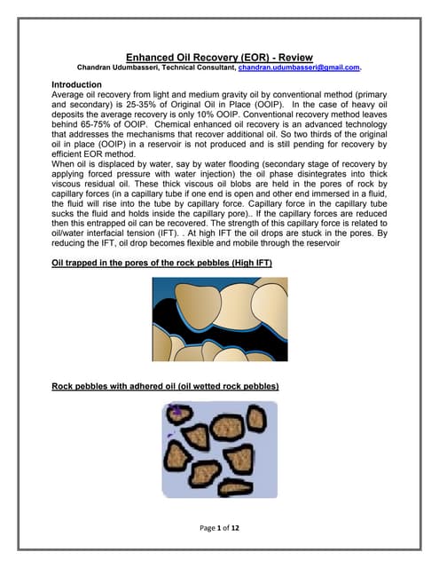 EOR- enhance oil recovery | PPT