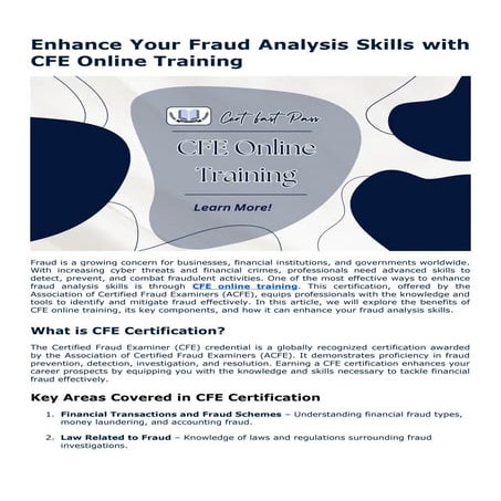 Enhance Your Fraud Analysis Skills with CFE Online Training.docx