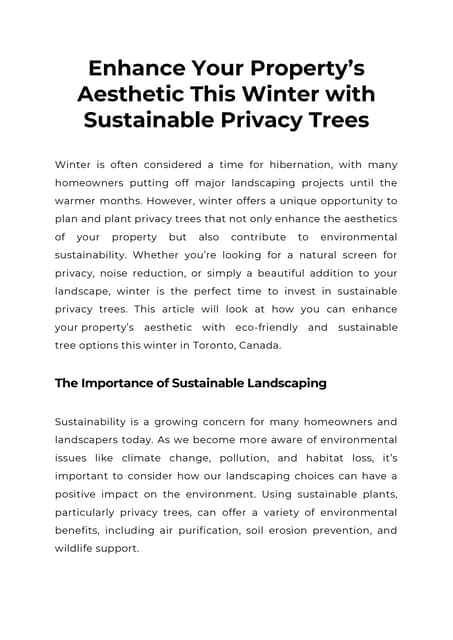 Evergreen Trees With Fast Growth and Privacy | PDF | Landscaping | Home ...