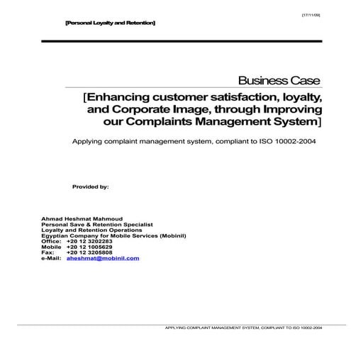 Improving Complaints Management system, Complied to ISO 10002 | PDF