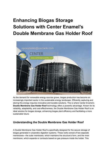 Maximizing Biogas Efficiency Double Membrane Roofs for Stainless Steel ...