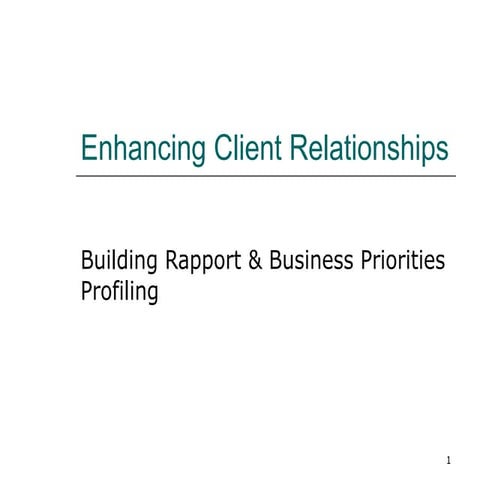 Enhancing Business Client Relationships | PPT | Consumer Banking ...