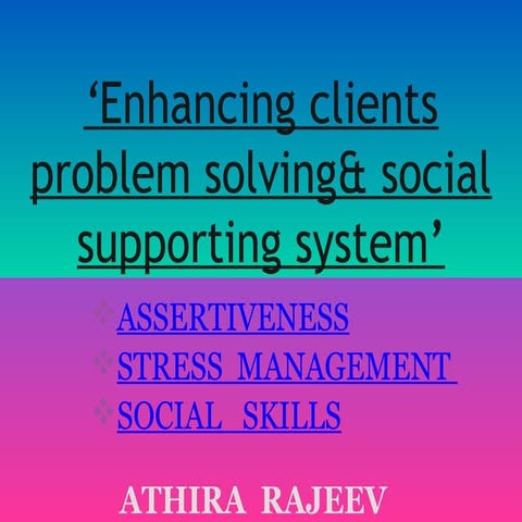 Enhancing clients problem solving skills | PPT