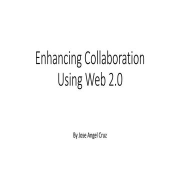 Enhancing collaboration using web 2 | PDF