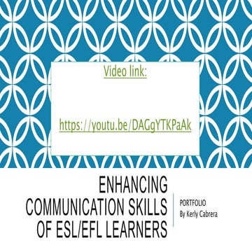 Enhancing Communication Skills Of Esl Portfolio Pptx