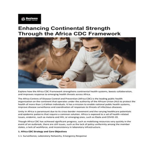 Africa CDC Framework and Health System Resilience | PDF