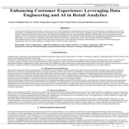 Enhancing Customer Experience Leveraging Data Engineering And Ai In Retail Analytics Docx