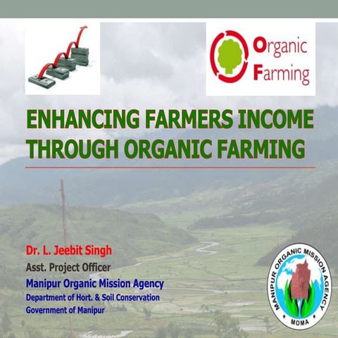 Enhancing farmers' income through organic farming by Dr. L. Jeebit | PPT