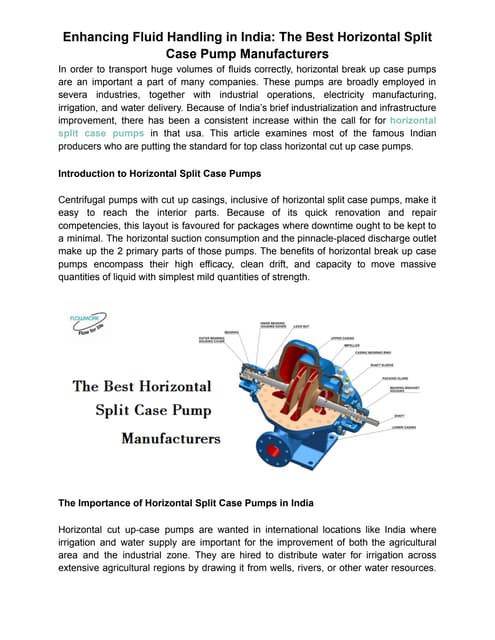 A Complete Guide on Horizontal Splits Pumps | PDF | Home Appliances | Home & Garden