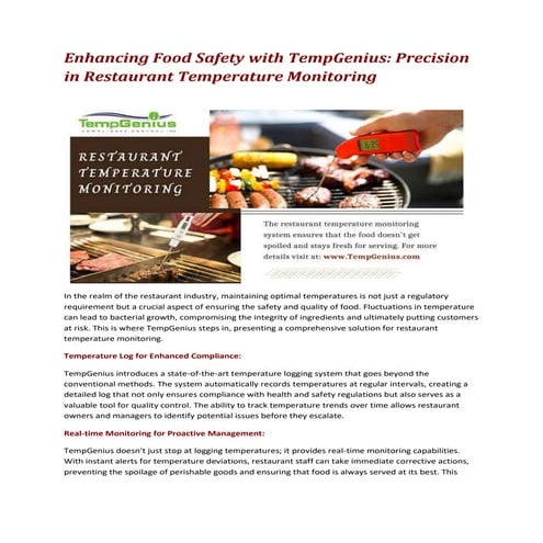 Enhancing Food Safety with TempGenius Precision in Restaurant ...