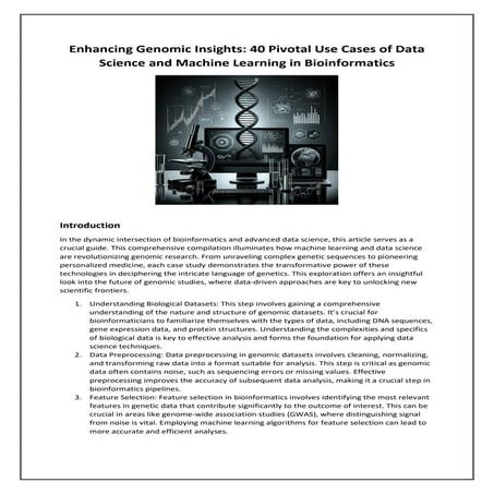 Enhancing Genomic Insights: 40 Pivotal Use Cases of Data Science and ...