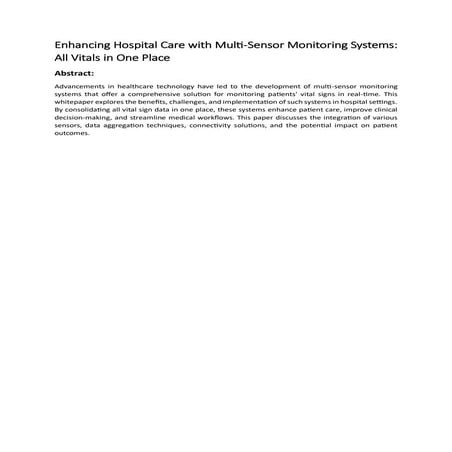 Enhancing Hospital Care with Multi-Sensor Monitoring Systems All Vitals ...