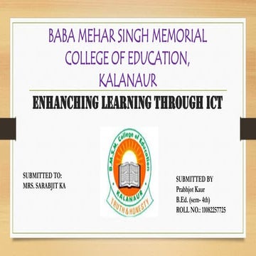 Enhancing Learning through Ict for educational student | PPTX