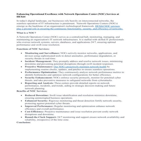 Reduce Network Risks with Proactive NOC Support.docx