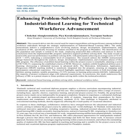 Enhancing Problem-Solving Proficiency through Industrial-Based Learning for | PDF