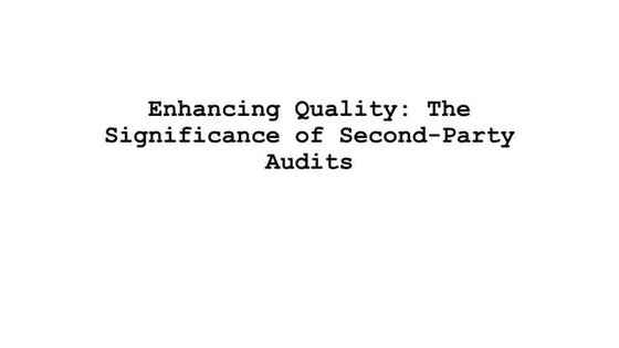 Second Party Audit Services | PPTX