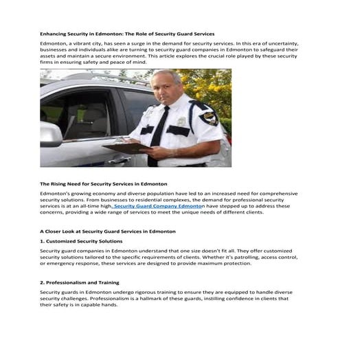 Security Guards Edmonton | PDF