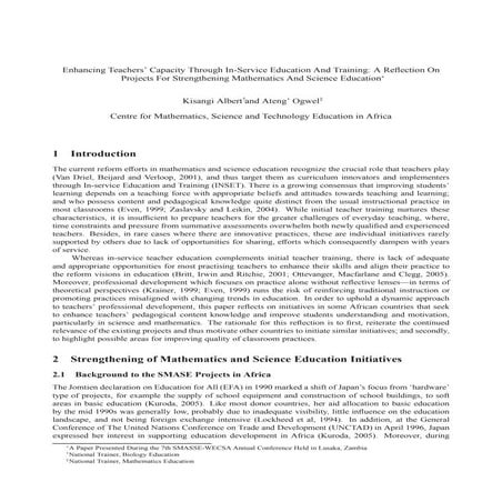 Enhancing teachers capacity smase | PDF