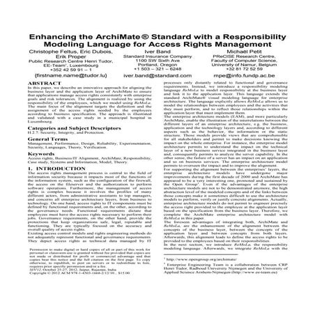 Modeling Enterprise Risk Management and Security with the ArchiMate ...