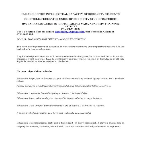 Importance of education | PPT