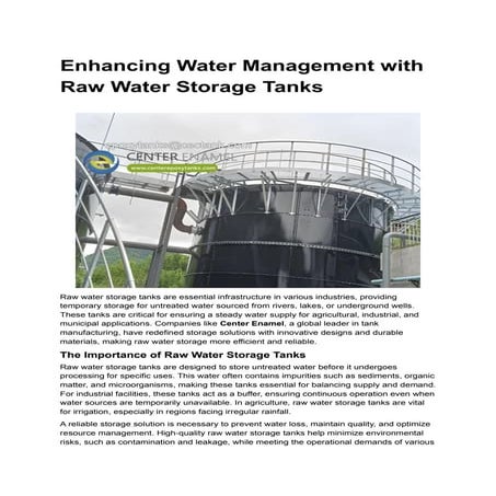 Enhancing Water Management with Raw Water Storage Tanks.docx