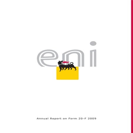 Eni 2009 Annual Report On Form 20 f | PDF