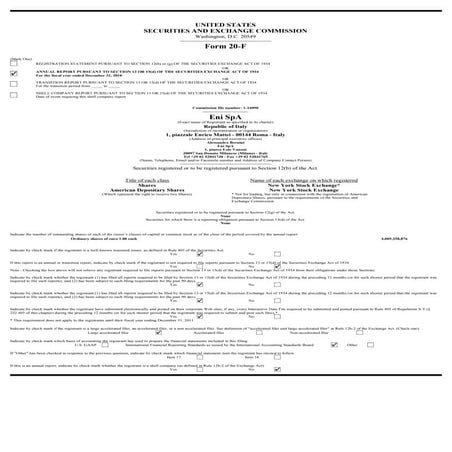 Eni 2010 Annual Report on form 20-F | PDF