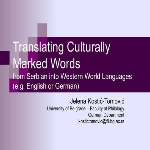 Translating Culturally Marked Words from Serbian into Western World ...