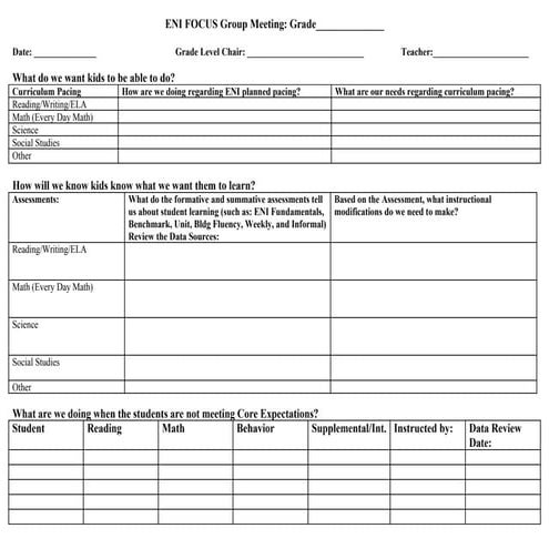 Eni focus group meeting template | DOC