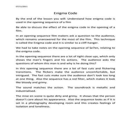 Enigma code | PDF