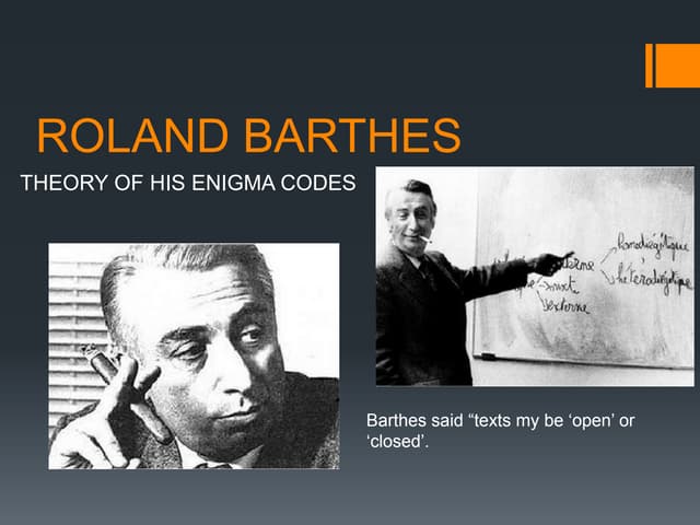 Roland barthes’s semiotic codes | PPTX