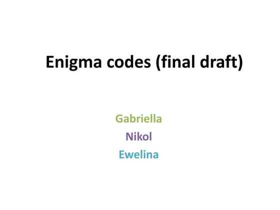Enigma codes | PPT
