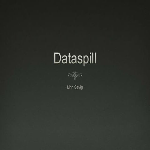 En introduksjon til dataspill | PPTX