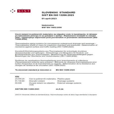 EN ISO 13266-2023 - Thermoplastics piping systems for non-pressure ...