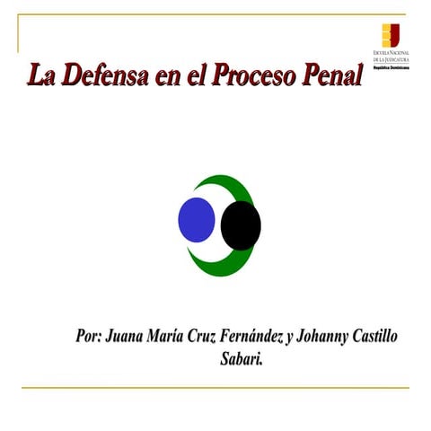 ENJ-300 Los Principios en el Proceso Penal/ curso La Defensa en el ...