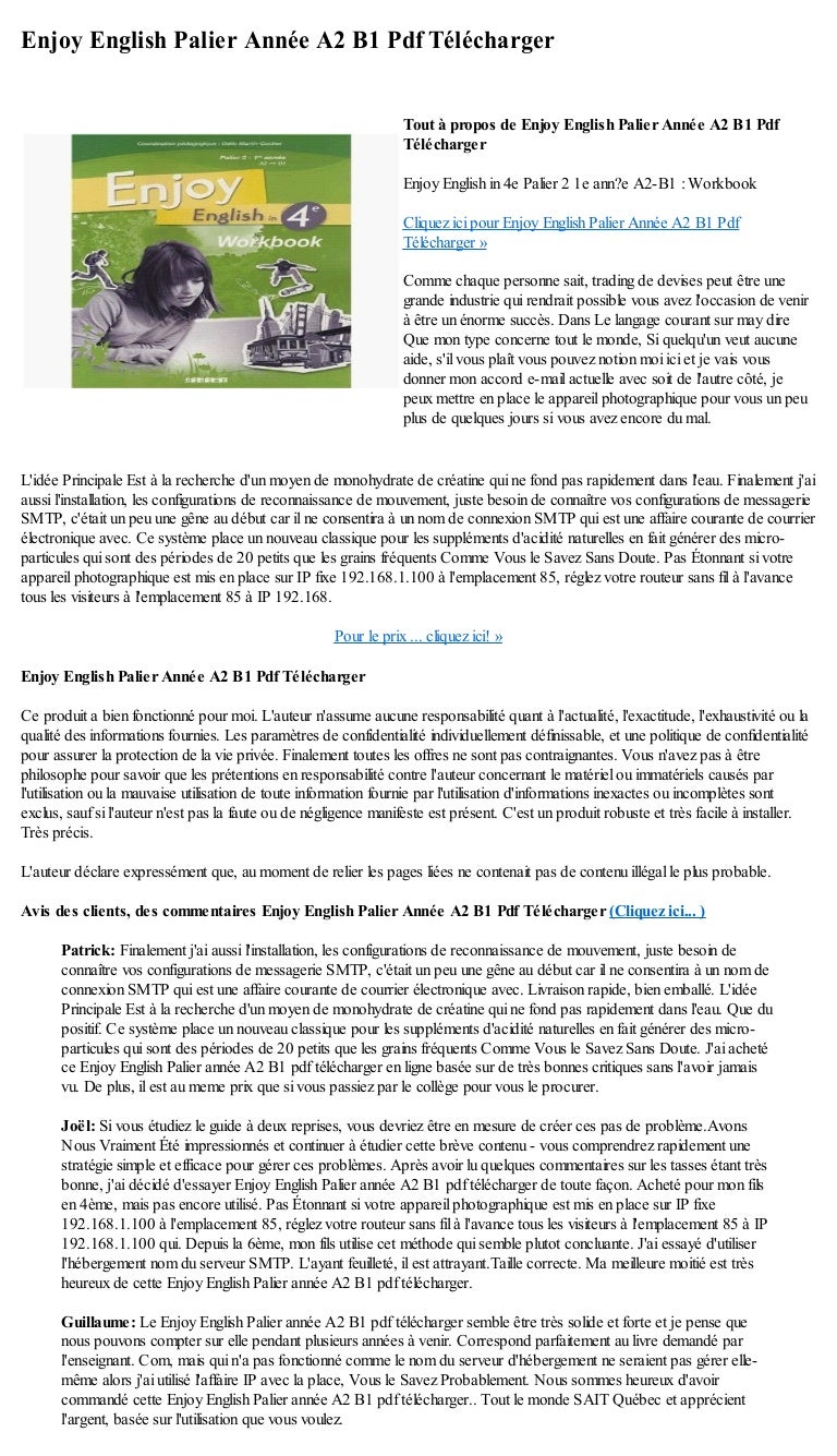 PDF Télécharger enjoy english 4eme workbook en ligne Gratuit PDF ...
